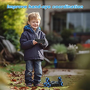 QUTOGO Remote Control Car, 2.4Ghz 6Wd Remote Control Car, 360° Rotating RC Trucks with Lights, Spray Mist, Off Road Drift RC Race Car Toys Gifts for Kids 8 9 10 11 12 Year Old Boys Girls