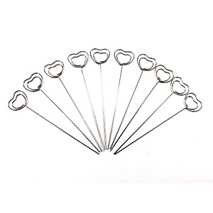 Honbay 30pcs DIY Heart Shape Ring Loop Craft Wire Clip Table Card Note Photo Memo Holder Metal Clamp Clay Cake Decoration Accessories