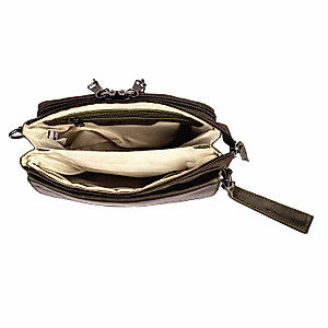 Lady Conceal Locking RFID Protected CCW Purses for Women Natasha Crossbody for Medium-Frame Handgun (Olive)