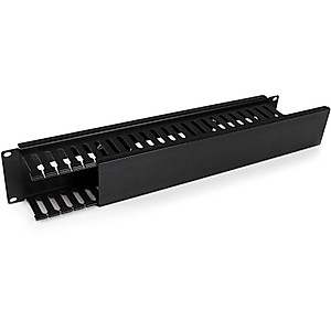 StarTech.com Horizontal 2U Server Rack Cable Management Finger Duct w/ Cover - 19" Network Rack Wire Duct Raceway Panel - Slotted Wire Duct (CMDUCT2U)