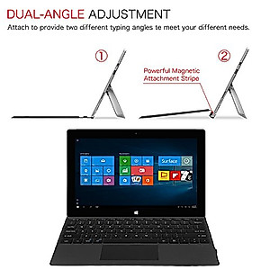 Fintie Type Cover for Microsoft Surface Pro 7 Plus/Pro 7 / Pro 6 / Pro 5 / Pro 4 / Pro 3, Ultrathin Portable Wireless Bluetooth Keyboard with Built-in Rechargeable Battery (Black)