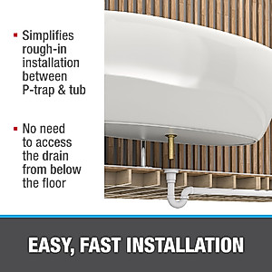 Oatey 46000P PVC Universal Freestanding Tub Drain Kit, White