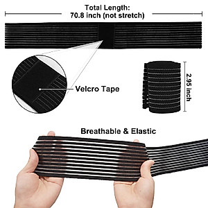 2Pcs Knee Wraps for Leg Calf Thigh Extra Long Elastic All Purpose Support Wrap Brace Compression Bandage for Pain Relief Weightlifting Powerlifting Squats (71in, Black, 2)