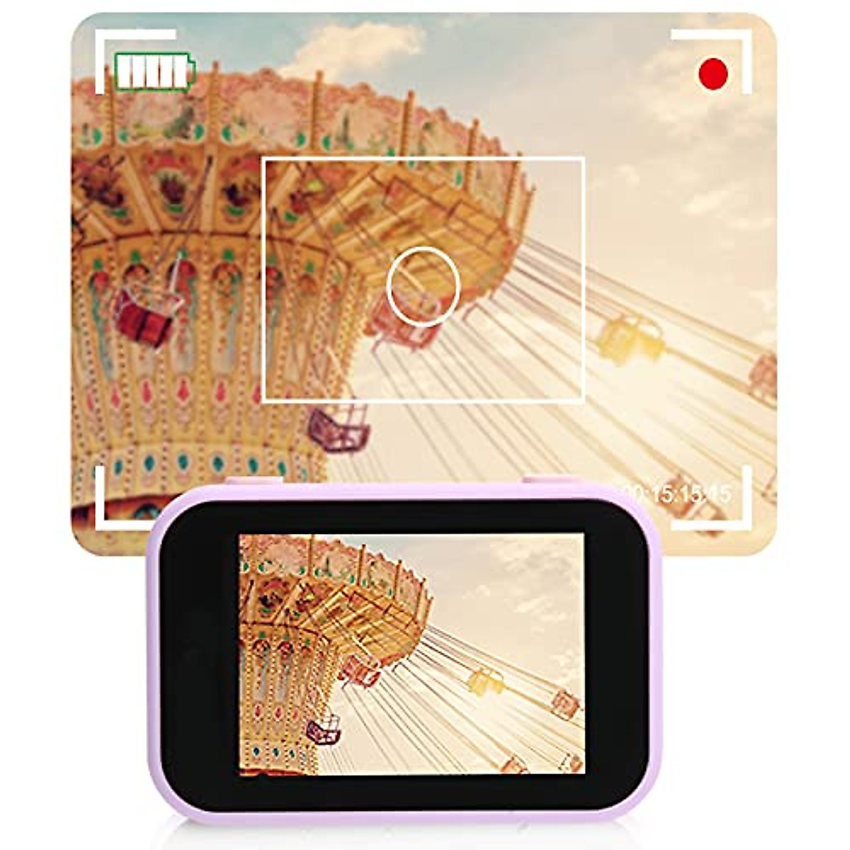 01 Children Camera, Fast Charging Previewing Taking Photos Video Camera, for Girls Kids(Pink)