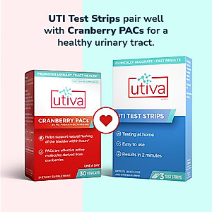 Utiva UTI Test Strips – Home Test Kit for Urinary Tract Infection – Clinically Accurate Results in 2 Minutes – Urine Test Strips for Women and Men, 3 Individual at Home UTI Tests