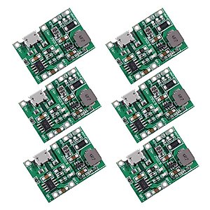 AITRIP 6PCS 2A USB 18650 Lithium Li-ion Battery Charger Module Boost 3.7V to 5V 9V 12V Adjustable DC-DC Step Up Boost Module TP4056 DIY Kit Parts