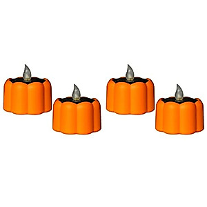 Yardwe 4 pcs Small Pumpkin Pumpkin Tea Light Pumpkin Candle lamp Portable Pumpkin Lantern Tea Lights LED
