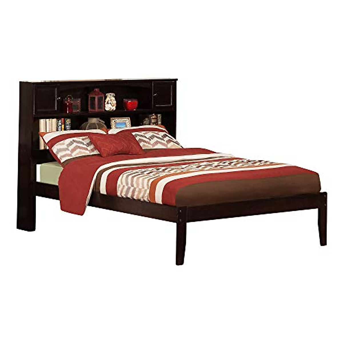 AFI Newport Full Platform Bed with Open Footboard and Turbo Charger in Espresso