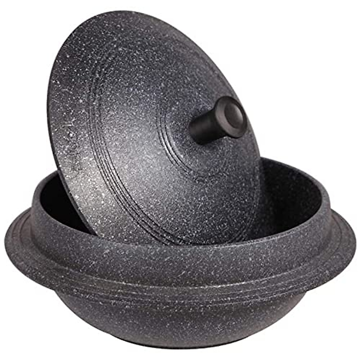 Kitchen Stoneware Casserole Dish Cooking Ceramic Casserole Clay Pot,Korean Stone Bibimbap Bowls,Not-Stick Stock Pot Soup Pot,Slow Stew Pot,Hot Pot,Rice Cooker Induction Cooker ty Black