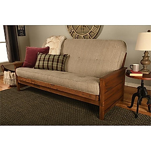 Kodiak Furniture Coil Hinged Full-Size Futon Mattress in Woodsmoke Brown-Frame Not Included