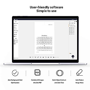 CZUR Aura Pro Portable Book Scanner, A3 Document Scanner, Auto-Flatten & Fingerprint Removal Technologies, Multi-Language OCR, 90° Foldable, for Mac & Windows