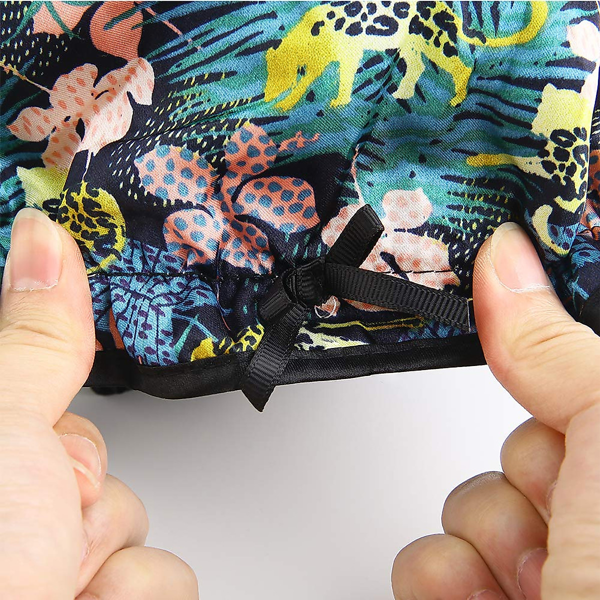 Shower Caps, 3 PACK Bath Cap for Women Waterproof & Adjustable Double Layered Shower Cap (Multi-colored8)