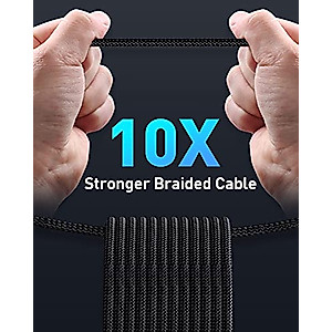 USB C Cable, Baseus 100W PD 5A QC 4.0 Fast Charging USB C to USB C Cable, Zinc Alloy Nylon Braided Type C Data Cable for Samsung S21 S20+ S10 Note 10 iPad Pro MacBook Pro Google Pixel and more (3.3ft)