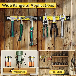 8” Magnetic Tool Holder with Screws, 4 Pack Magnetic Strips Heavy Duty Tool Magnet Bar, Storage Organizer Magnetic Rail Magnetic Tool Bar for Garage Wall Workbench Screwdriver