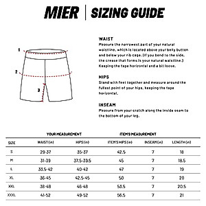 MIER Men's Quick Dry Running Shorts with Zipper Pocket, Elastic Waist Athletic Workout Exercise Fitness Shorts, 7 Inch, Dark Grey, Large