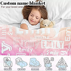 Personalized Name Blanket for Adults,Custom Name Blanket for Women Men,Super Soft Customized Gifts Name Blanket for Birthday Christmas Halloween Mothers Fathers Valentines Day (Color15,60"x80")