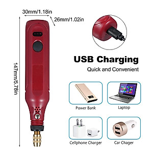 Mini Rotary Kit 3.7V Mini Grinder with 3 Variable Speed 197Pcs Accessories Electric Grinder Pen Rotary Kit for Polishing ing Engraving Grinding and DIY Crafts