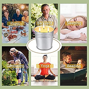 Citronella Candles Outdoor Large Bucket Candle, 3 Wick 17 oz Scented Candles Gift Set 100 Hour Burning for Patio Yard Indoors Garden Home Balcony Natural Soy Wax Candles Set Women Wedding Birthday