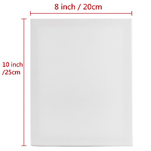 MEECI 3 Pack Canvases for Painting with 8x10, Stretched Blank Canvas Framed White Canvas Boards Painting Supplies Art Board Paint Canvas Panels DIY Gift for Kids Adults Artist Hobby Painters