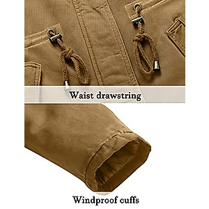 Uoiuxc Women's Hooded Winter Coat Warm Fleeced Lined Parka Long Jackets (Khaki,Medium)