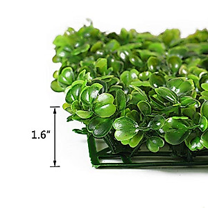 Boshen Pack of 10 PCS 24" x 16" Artificial Grass Green Wall Backdrop Panels 26.6 SQ Ft UV Protected Thickened Faux Boxwood Privacy Hedge Panels Decoration for Party Wedding Backyard Indoor Outdoor