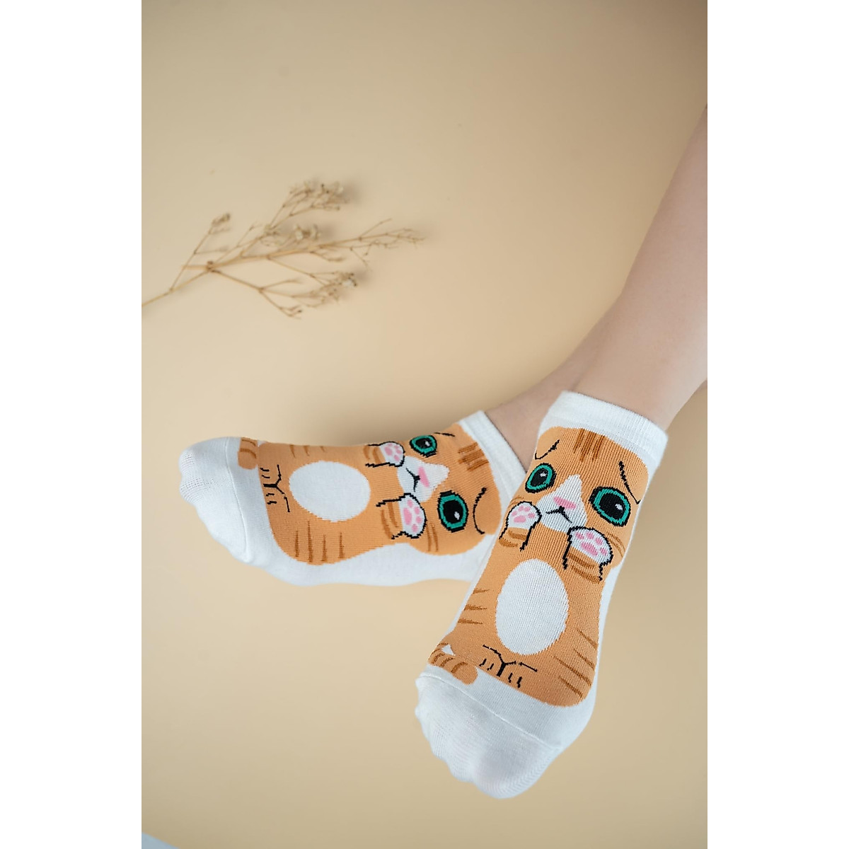 RATIVE Women's Ankle Fun Cute Socks for Cat Animals Lovers Funny Novelty Gifts (6-9, 10-pairs/all cats)