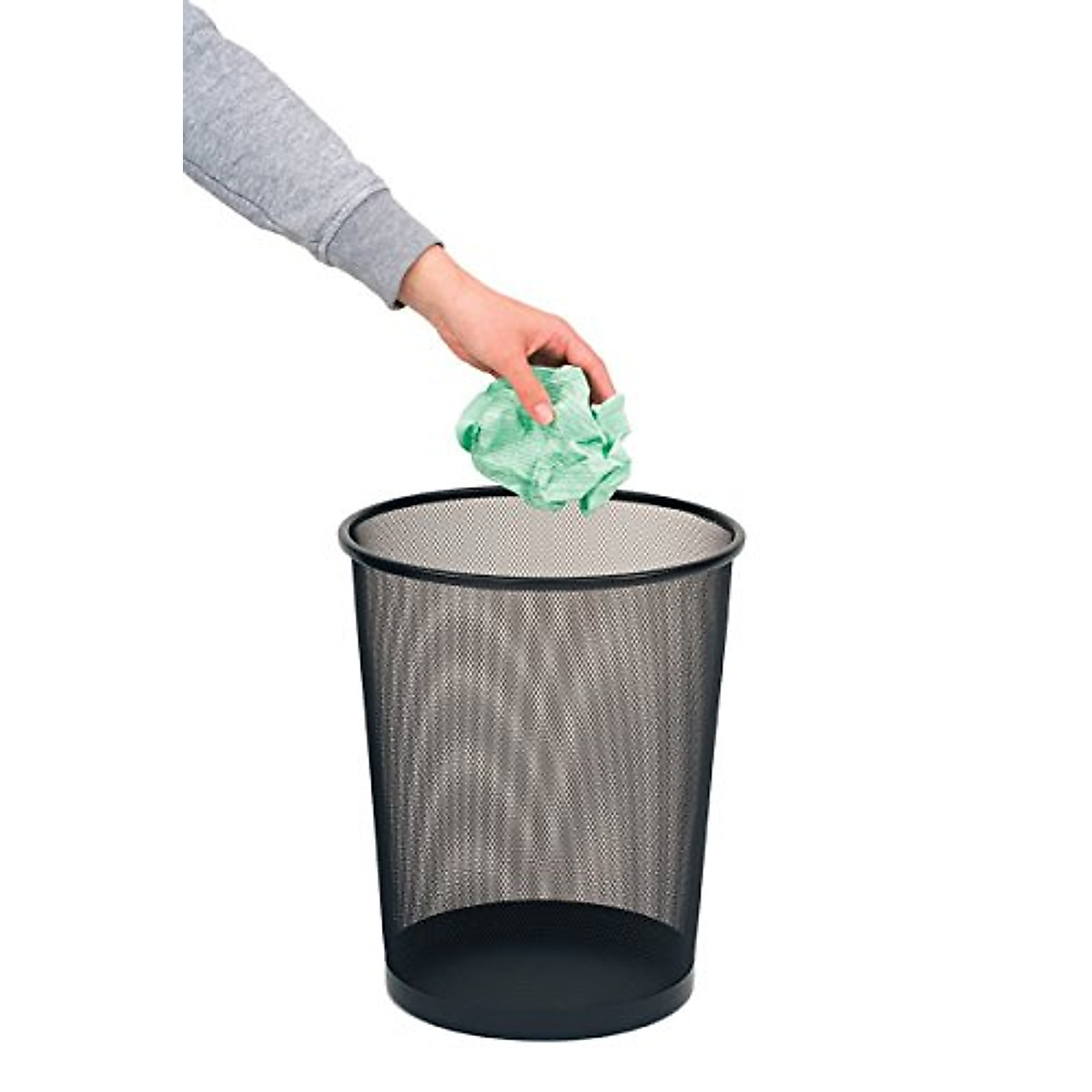 WhopperIndia Small Trash Can Round Mesh Waste Basket for Bathroom, Bedroom, Office and More, Wastebasket for Narrow Spaces, 4 Gallon Capacity