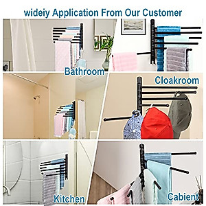 SCDGRW Swivel Towel bar Stainless Steel Bathroom Swing Towel Rack with Hook- Wall Mounted Towel Holder Storage Organizer for Bathroom Kitchen