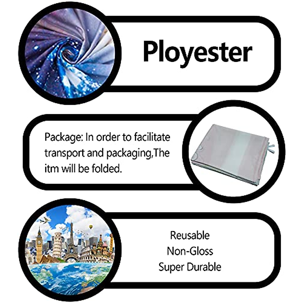 Global Travel Photo Backdrop 7X5ft Landmark On Earth Polyester Washable and ironable Around The World Party Decoration Photography Background Props BT014