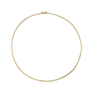 Ross-Simons Italian 2mm 14kt Yellow Gold Omega Necklace. 16 inches