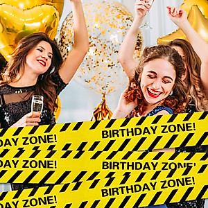 Kasyat 2 Rolls 132 Feet Construction Party Tape Construction Themed Party Tape Party Caution Tape for Construction Birthday Party Supplies Construction Decorations (Classic Style)