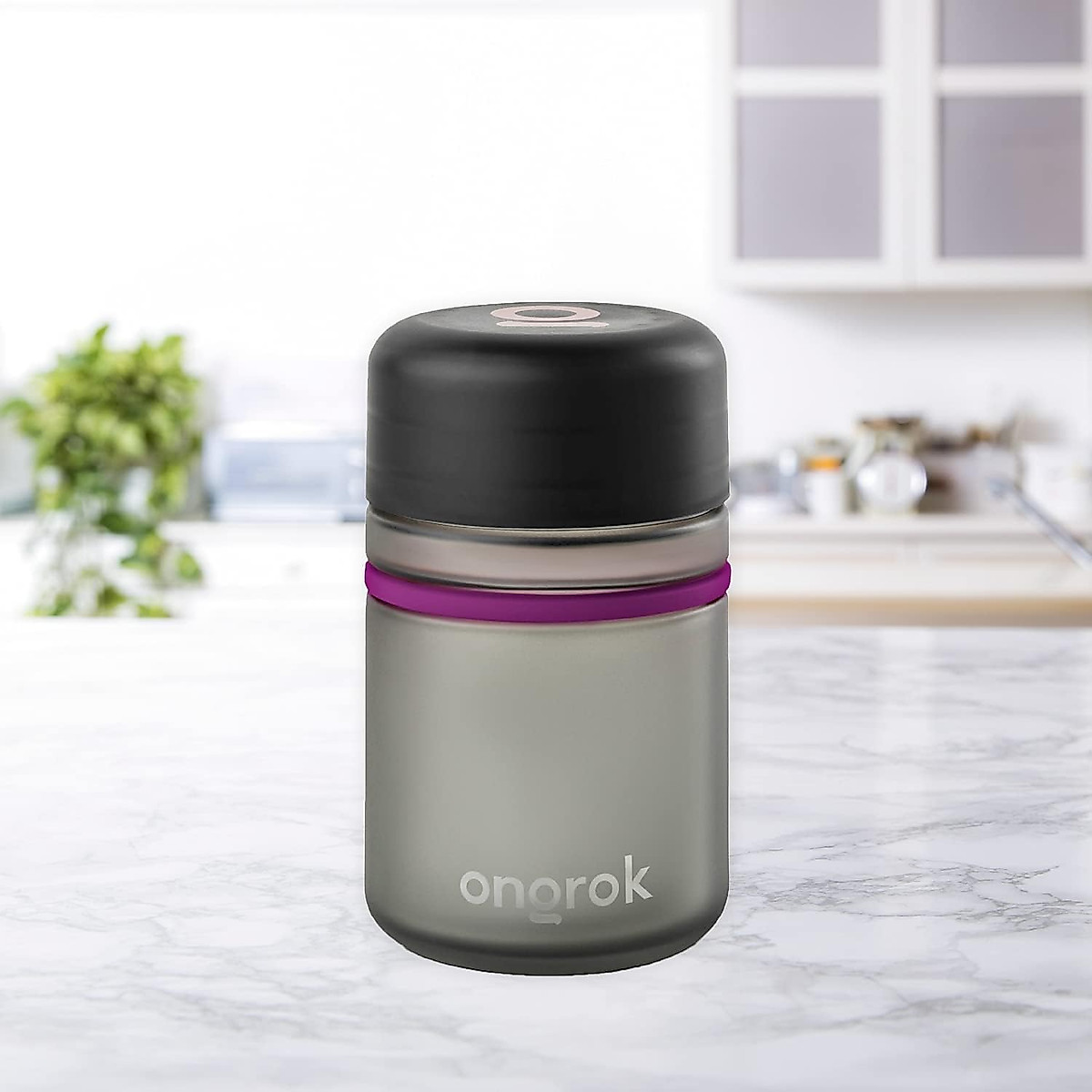 ONGROK Glass Storage Jar, 180ml, 3 Pack, Color-Coded Airtight Glass Containers, UV Air Proof Herb Jar to Stash Goods with Care with Child Resistant Lid