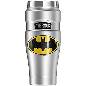 THERMOS Batman Classic Logo, STAINLESS KING Stainless Steel Travel Tumbler, Vacuum insulated & Double Wall, 16oz