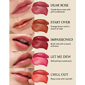 HINCE Mood Enhancer Lip Glow, Moisturizing Lip Balm with Shea Butter & Sweet Almond, Non-Sticky and Long-lasting Tinted Lip Tint with Buttery Balm Texture for Neutral Color 0.2oz. (1, DEAR ROSE, 02)