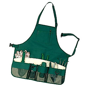 SYOOY Garden Apron with Pockets, Adjustable Neck and Waist Straps for Gardening Carpentry Lawn Care Women Men Workers