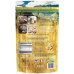 Zen Spirit Maca Root Powder Organic - Peruvian Root Premium Grade Superfood (Raw) - USDA & Vegan Certified - 1 Bag (8oz) - Perfect for Breakfast, Smoothies, Baking & Ice Cream.