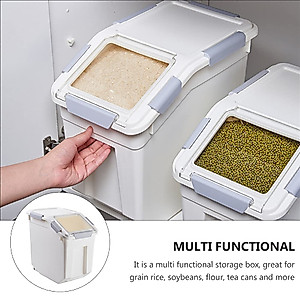 LIFKOME Rice Storage Container with Wheels Seal Locking Lid PP Food Containers Set Locking Lid Large Storage Boxes Plastic Cereal Pet Food Dog Cat Birds Food Bin