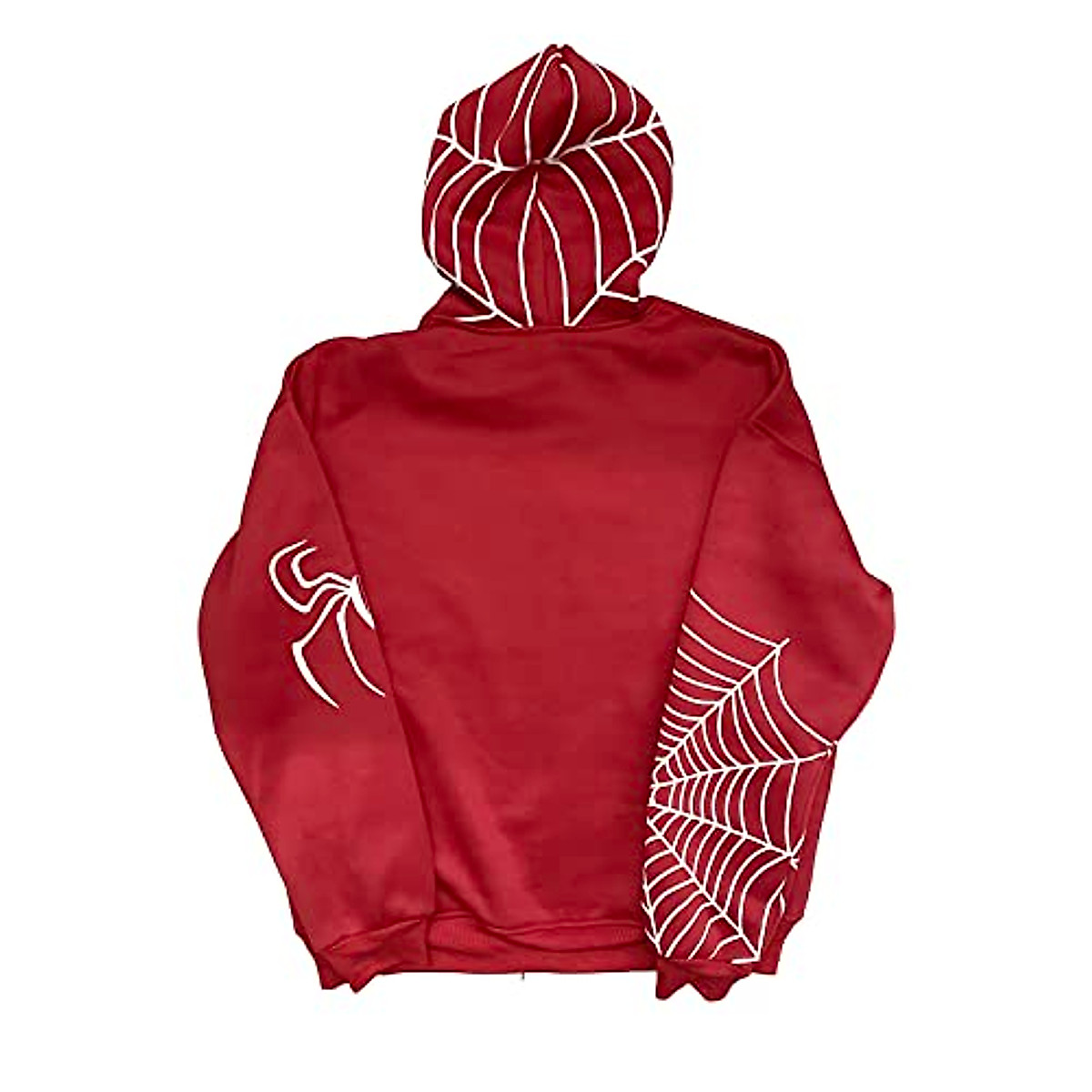 Leyajedol Women Y2k Star Print Zip Up Hoodie Oversized Long Sleeve Sweatshirt Gothic Graphic Aesthetic Punk Jacket with Pockets(H-Spider Web Print Red,S)