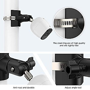 Universal Pole Mounting Bracket for Arlo Pro 2/Arlo Pro 3/4/Arlo Ultra/Arlo Essential/Wyze Cam Outdoor/eufyCam 2,Koroao Outdoor Wall Mount - Stable Multifunctional Winding Installation(1Pack,Black)