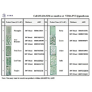 VIMA Twin Trees Decorative Wall Panel - 48"L x 24"W PVC Board Panel with Private Screen Fence Design, 3/8" Thickness, White Color