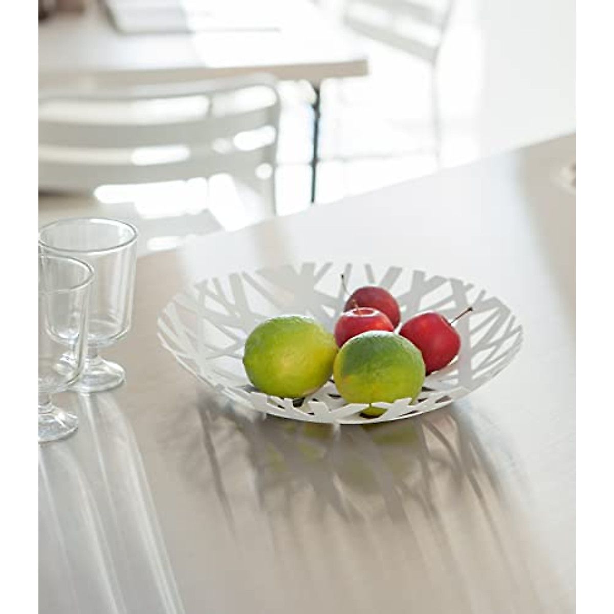 YAMAZAKI Home Bowl | Steel | Fruit Basket, One Size, White