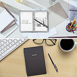Reusable Smart Erasable Notebook, Six Star Online Wirebound-Notebooks with Cloud Storage for Office Workers, Teachers, Students, 1 Erasable Pen & 1 Colorful Tabs Included(8.5" x 5.8")
