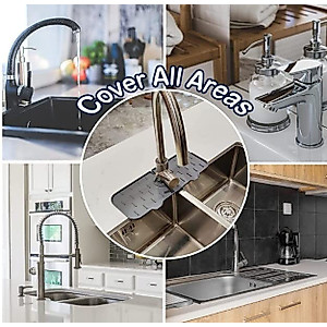 Faucet Splash Guard, Silicone Kitchen Sink Mat, Drain Protector, Countertop Drain, Sink Splash Guard Behind Faucet, Kitchen Sink Accessories, Bathroom Faucet Water Catcher Mat