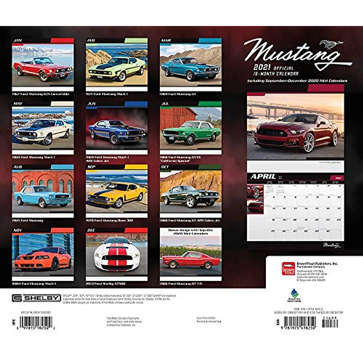 Mustang 2021 Calendar: Foil Stamped Cover