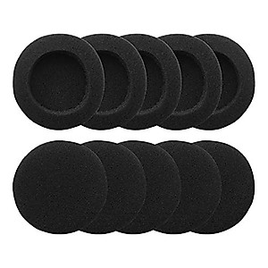 Geekria 5 Pairs QuickFit Foam Replacement Ear Pads for Sennheiser PX100, PX80, PC131, Koss SP, Koss PP Headphones Earpads, Headset Ear Cushion Repair Parts (Black)