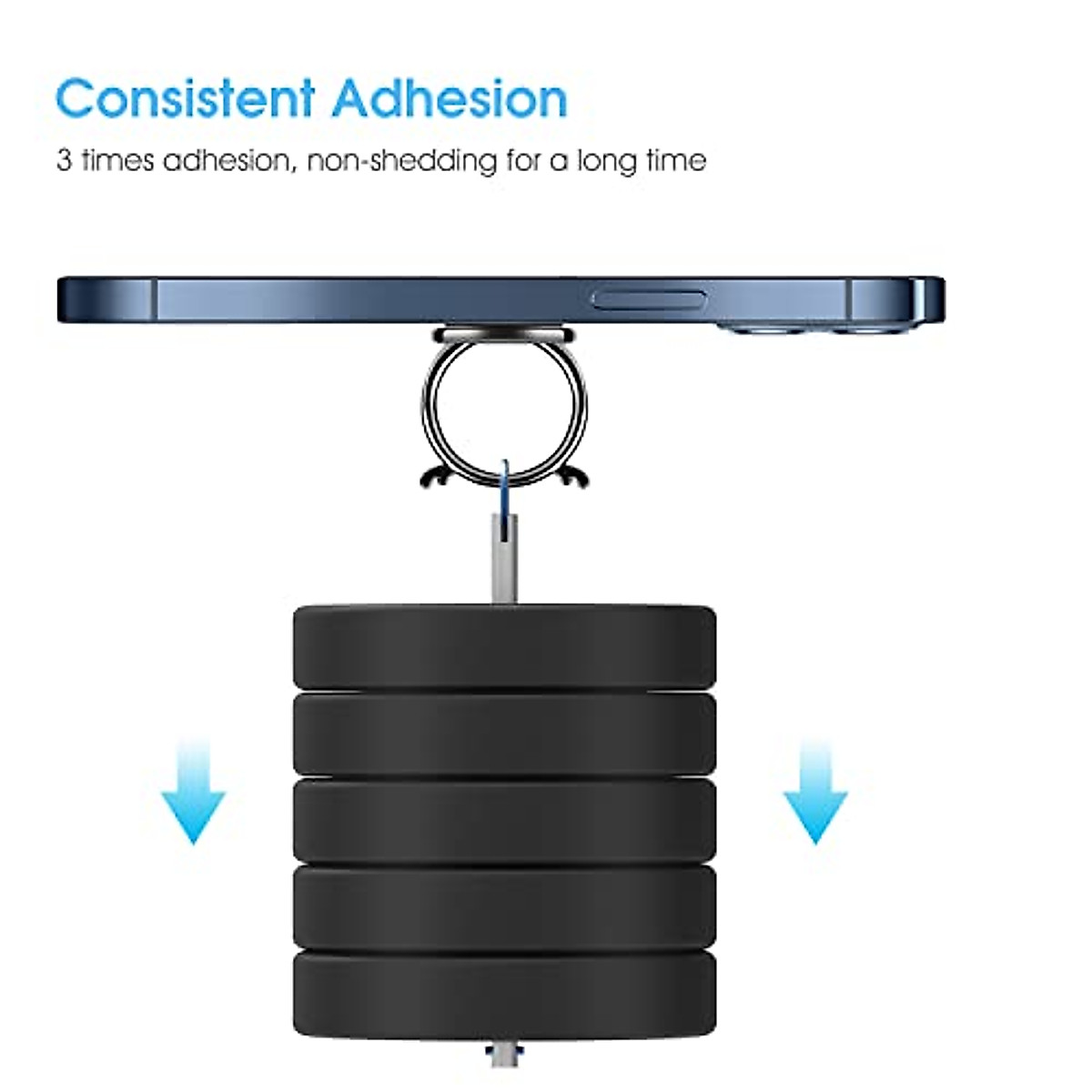 [2 Pack] Cell Phone Ring Holder, Magnetic Phone Kickstand, 360 Degree Rotation Metal Phone Ring Stand, Thin Grip Holder for Magnetic Car Mount Compatible with All Smartphone (Black)