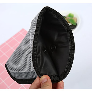 Seat Belt Adjuster, Car Safety Cover Strap Adjuster Pad Harness, Comfortable Protection for Adult Children Keep Belt Away From Neck and Face, Made of Air Mesh Fabric (Premium Luxuries Grey)