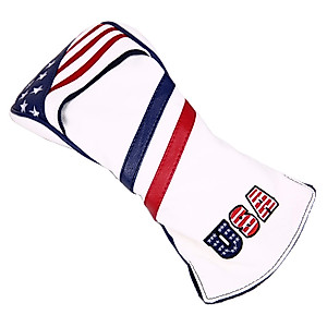 1 3 5 Golf Headcovers USA Stars and Stripes White Vintage Retro Patriotic Driver Fairway Wood Cover