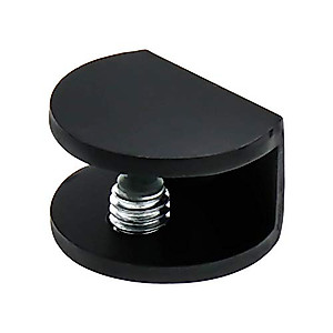 LC LICTOP Adjustable Aluminum Alloy Glass Clamp Clip Holder Black Half Round for 0.2"-0.31" Glass 16pcs