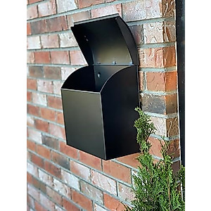 NACH Large Mailbox for House, 12.4”x7.1”x11.8 Black Mailboxes for Outside, Waterproof Mailbox - Baxter-Style Wall Mount Mailboxes for Outside